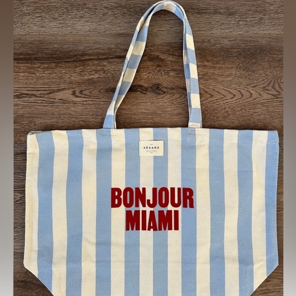 Sezane | Bags | Sezane Bonjour Miami Striped Tote Bag New Without Tags ...